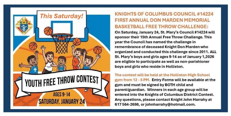 Age 9-14 Free Throw Contest! – Holliston Reporter