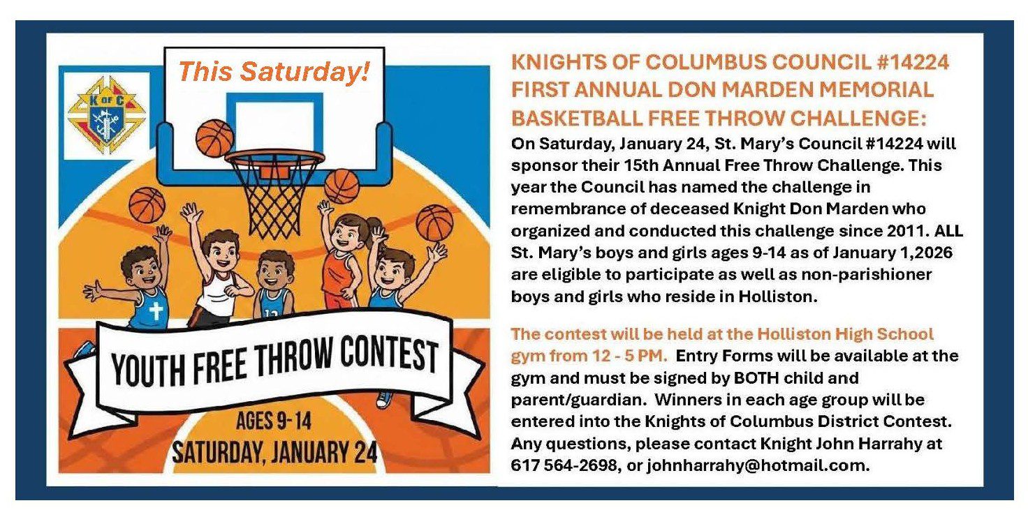 Age 9-14 Free Throw Contest! – Holliston Reporter